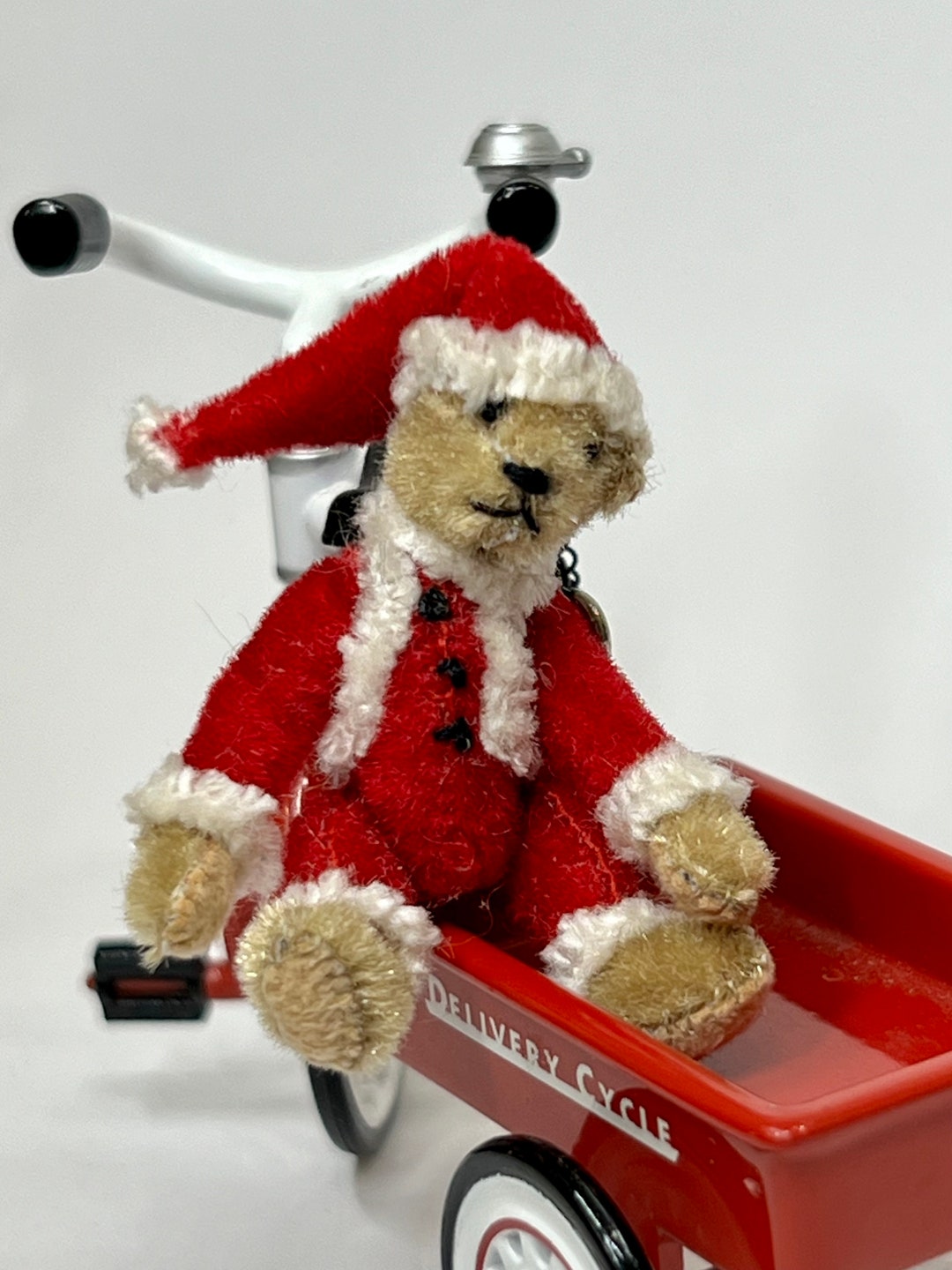 1.75 Mini Santa Claus Dressed Jointed Teddy Bear Handmade Dollhouse ...