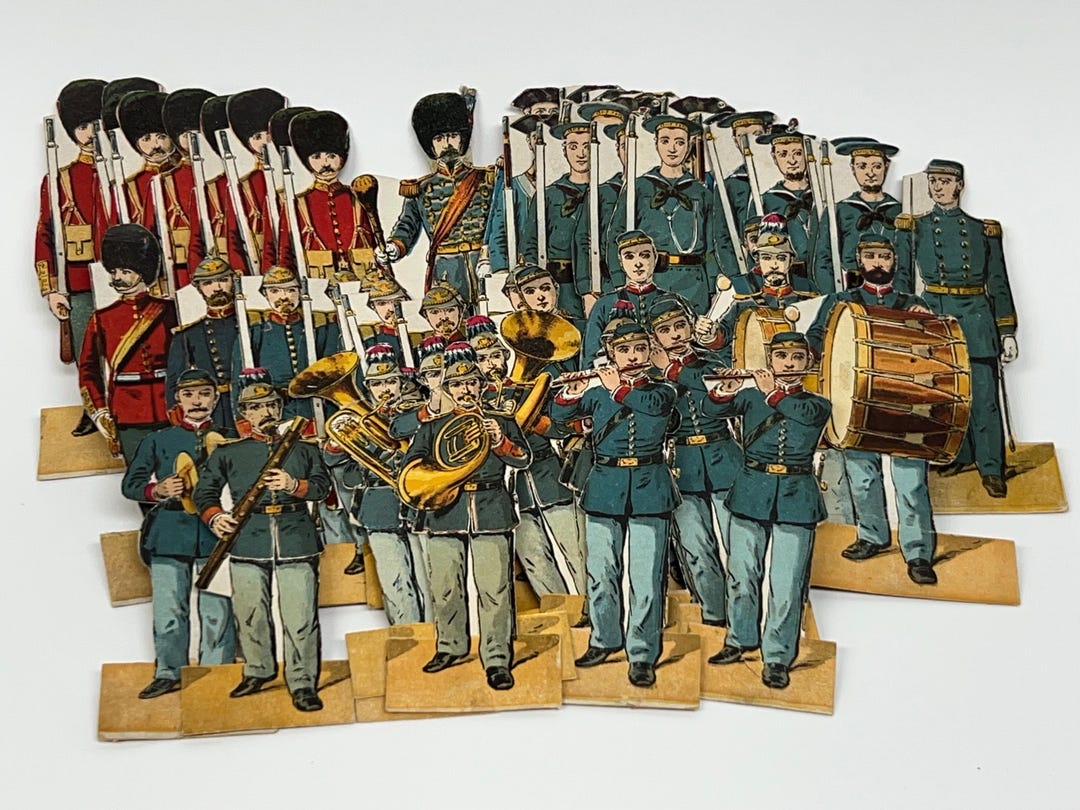 Antique Paper Soldier Lot of 58 - Mcloughlin Bro’s New York - Military ...