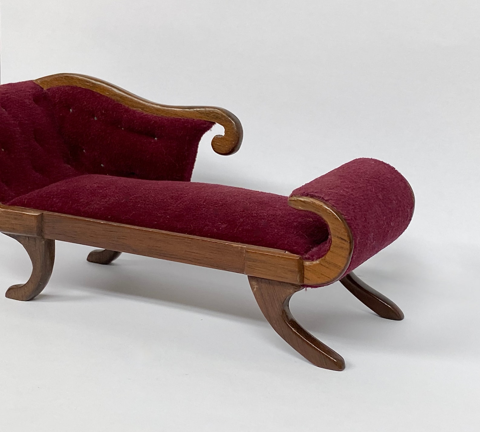 Sonia Messer Imports Burgundy Velvet Chaise Lounge 1 - Etsy UK