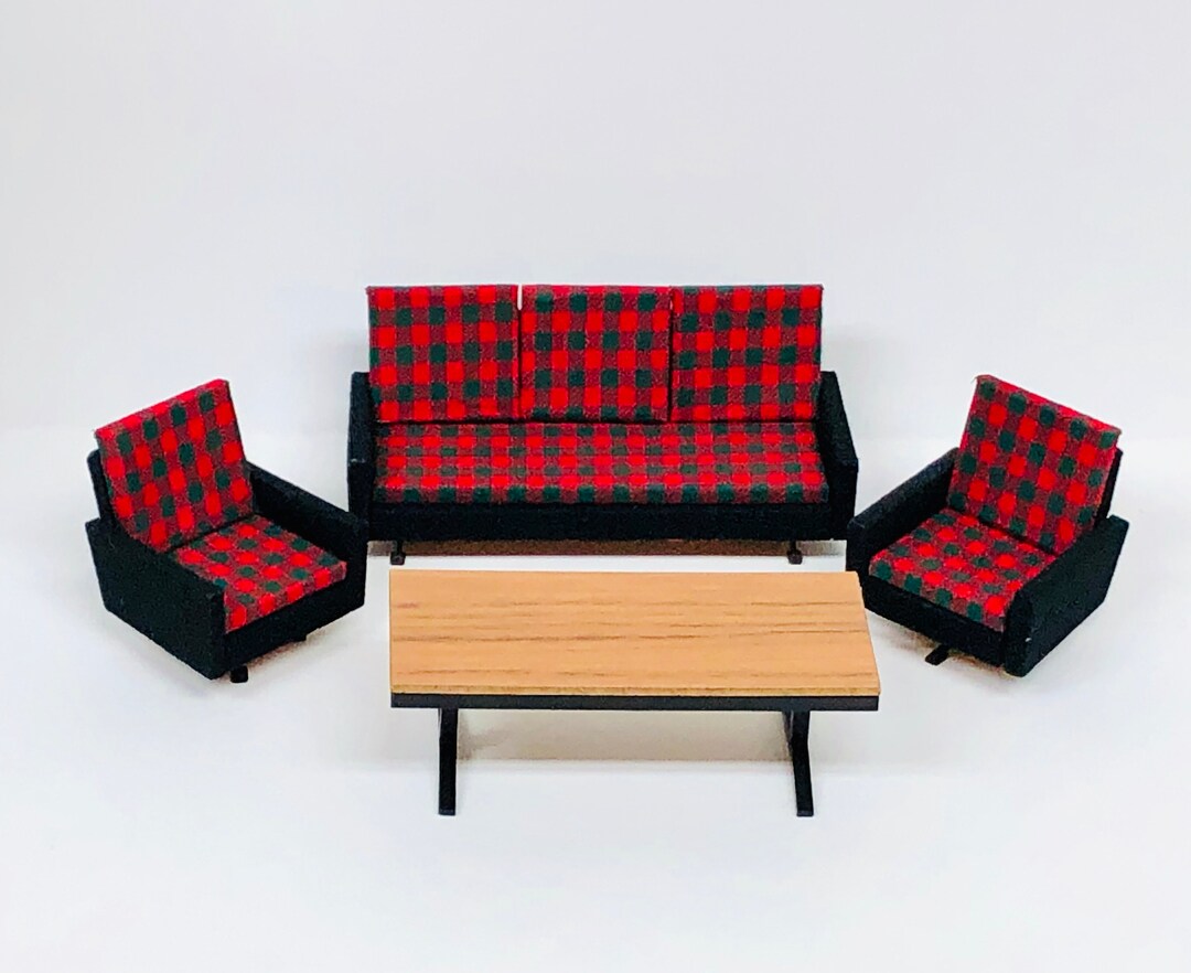 4 Pc.→ MCM Era Dollhouse Living Room Furniture Set —AS Is—style of Bodo ...