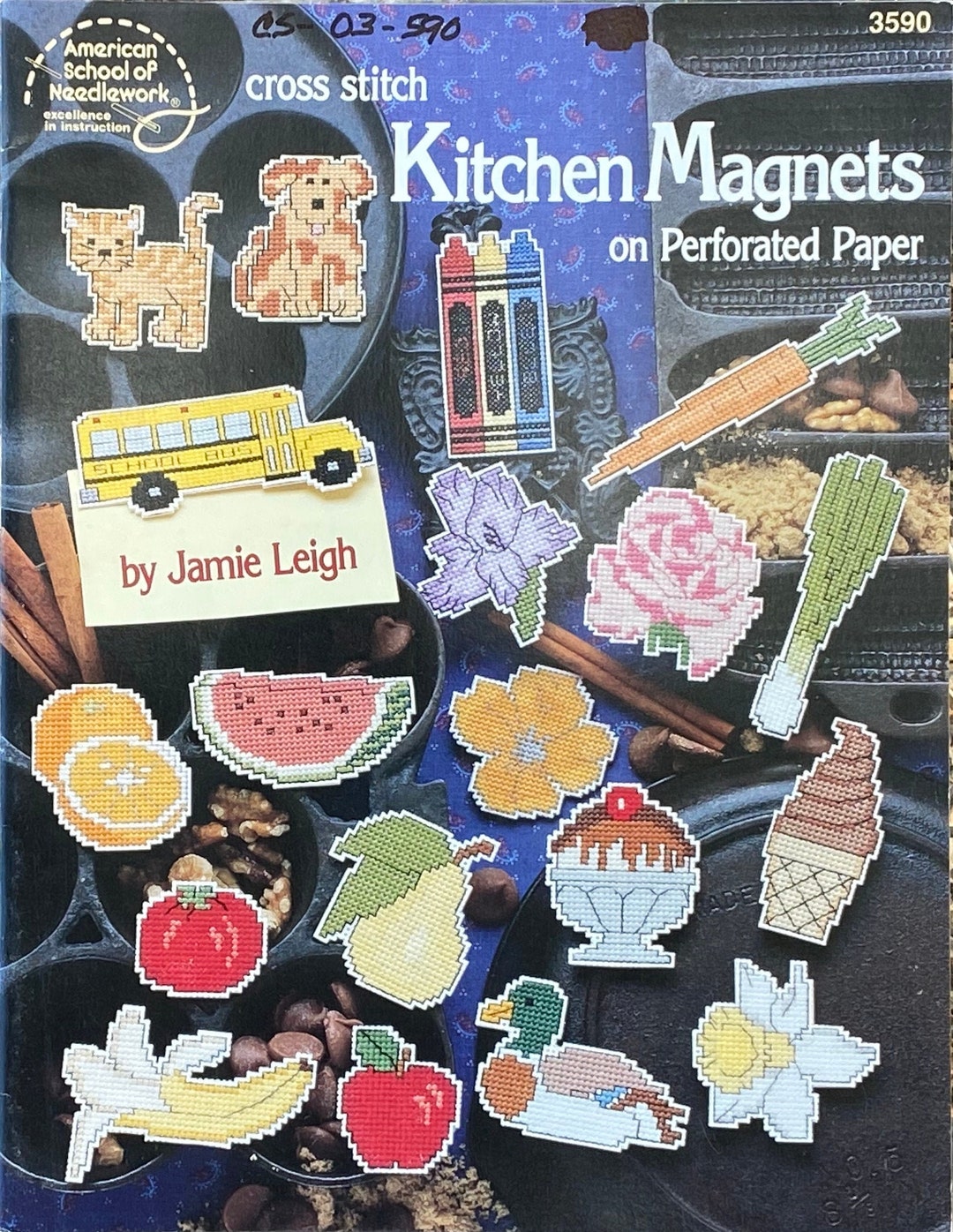 Vintage Kitchen Magnets Cross Stitch Pattern: Fruits, Vegetables ...