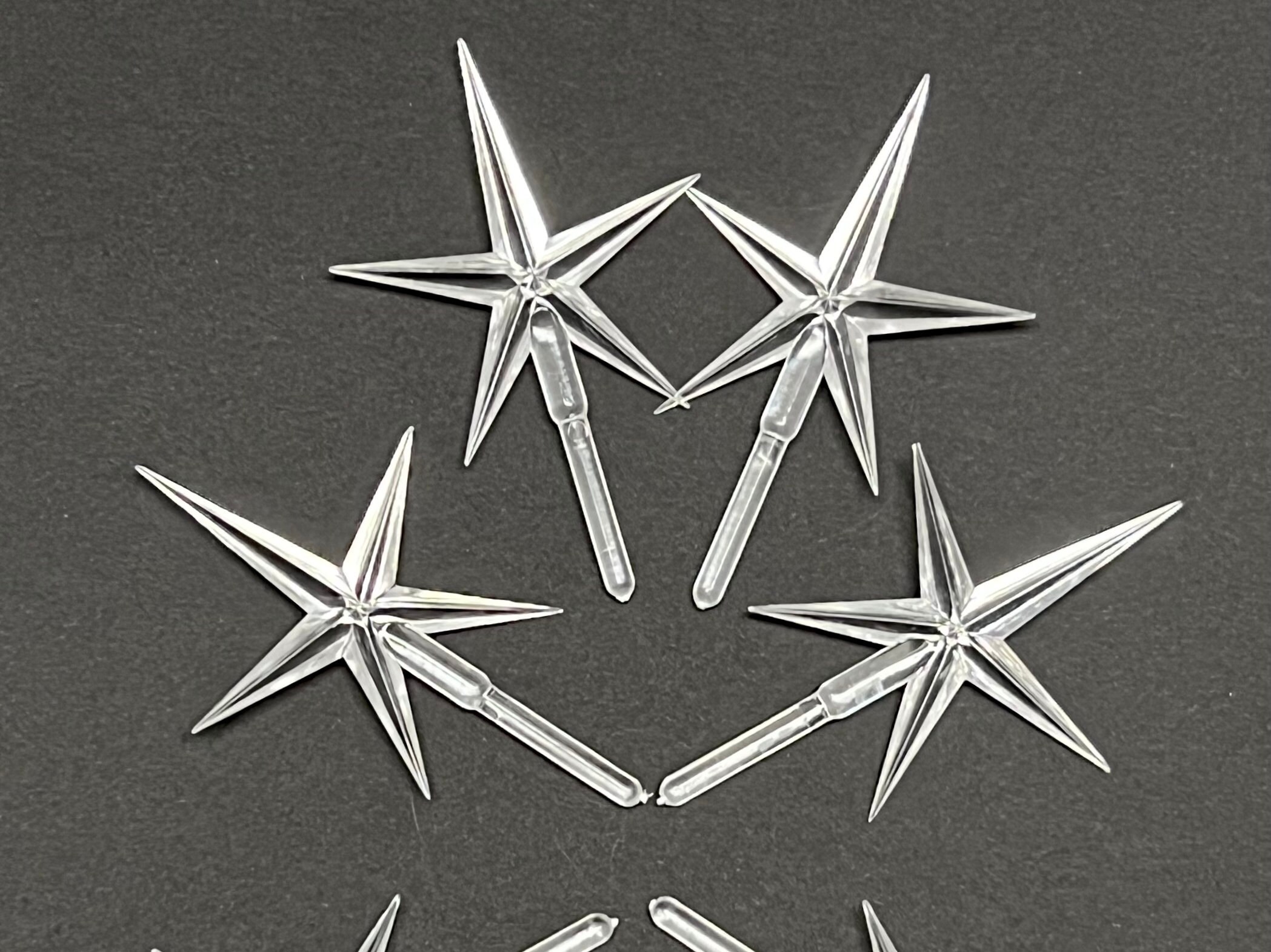 Clear Plastic/acrylic 4” Classic Pointy Star Shape Ceramic Tree Topper ...