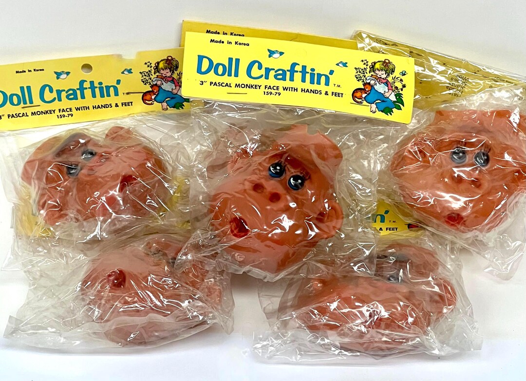 Vintage Pascal Monkey Face Mask Parts: 1980s Doll Crafting - 3" (NOS ...