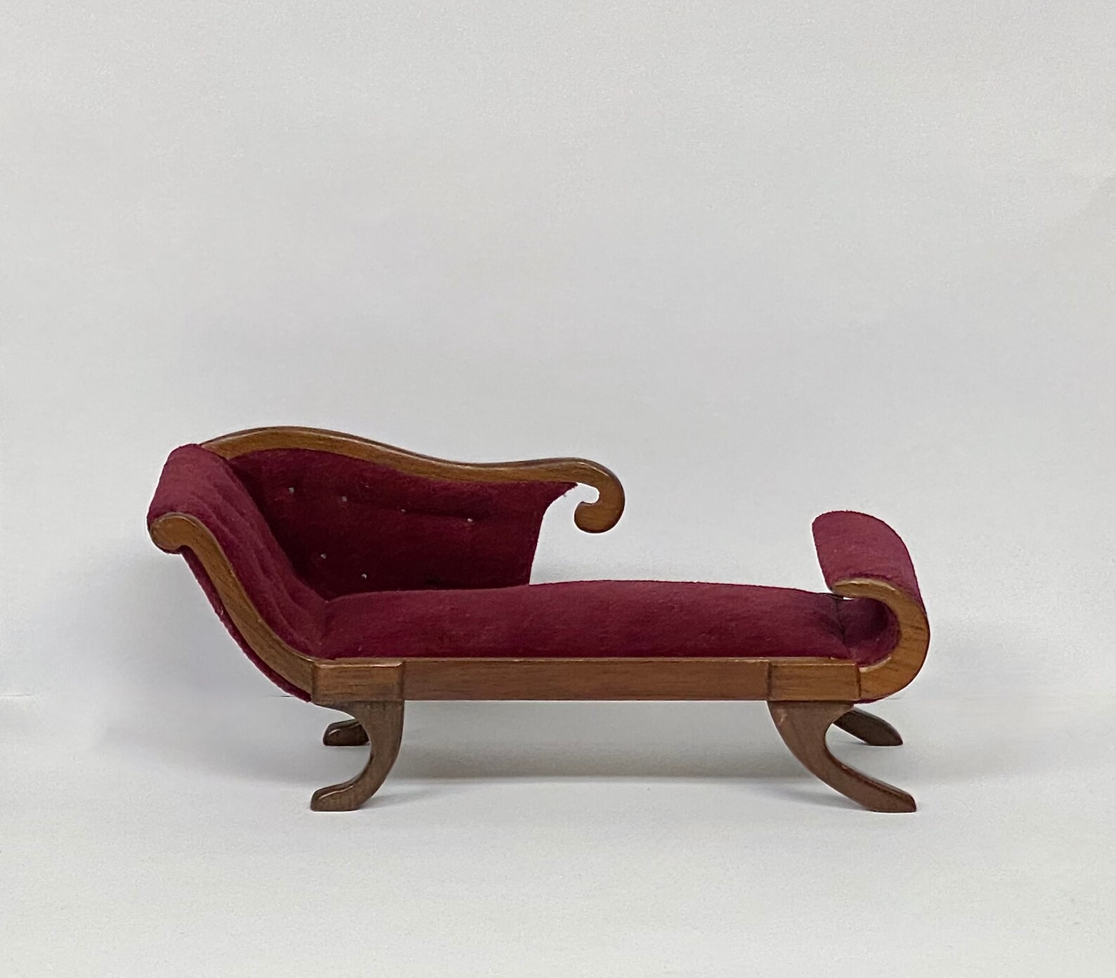 Sonia Messer Imports Burgundy Velvet Chaise Lounge 1 - Etsy UK