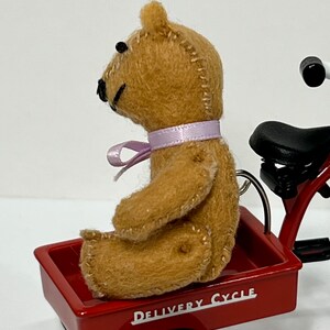 2.5 Miniature Jointed Teddy Bear Tan With Lilac Ribbon Bow Handmade ...