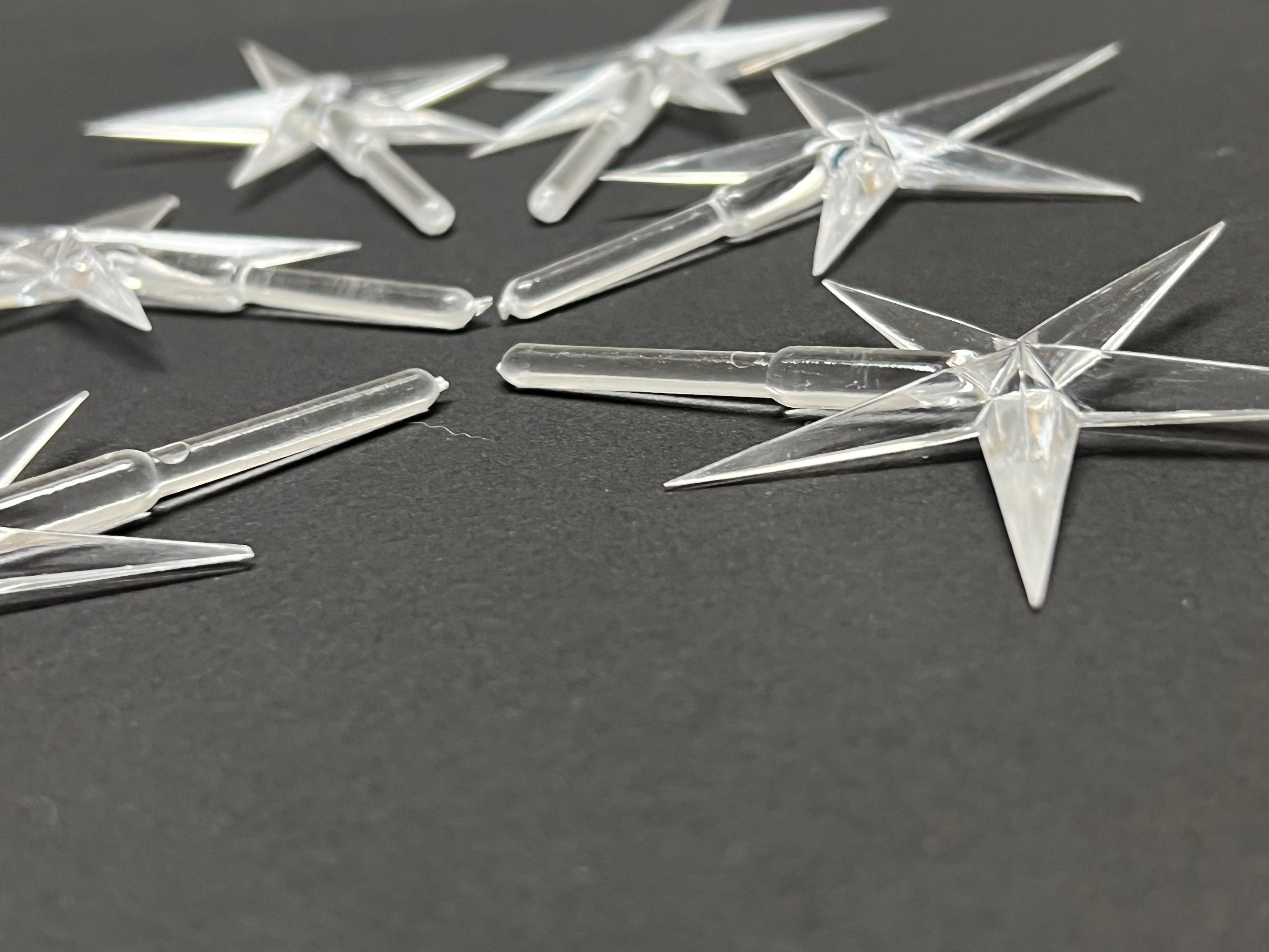 Clear Plastic/acrylic 4” Classic Pointy Star Shape Ceramic Tree Topper ...