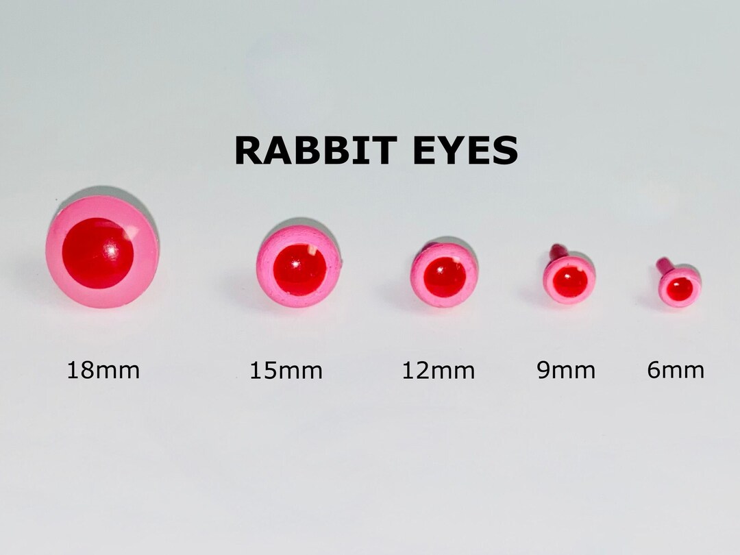 5 Sizes Round Pink W/red Pupil Rabbit Eyes W/washers zims - Etsy