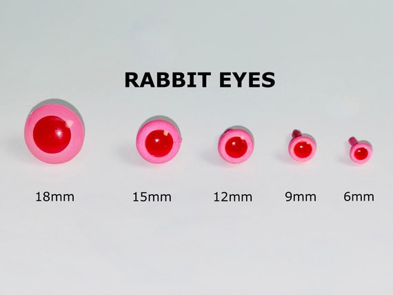 5 Sizes Round Pink W/red Pupil Rabbit Eyes W/washers zims | Etsy