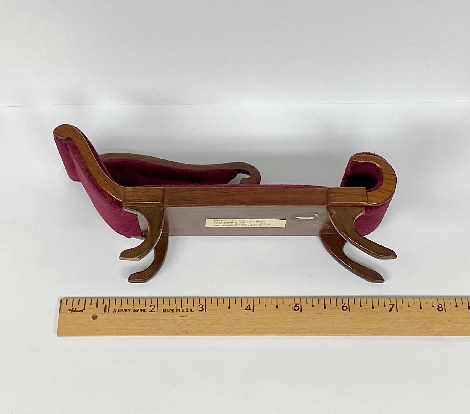 Sonia Messer Imports Burgundy Velvet Chaise Lounge 1 - Etsy