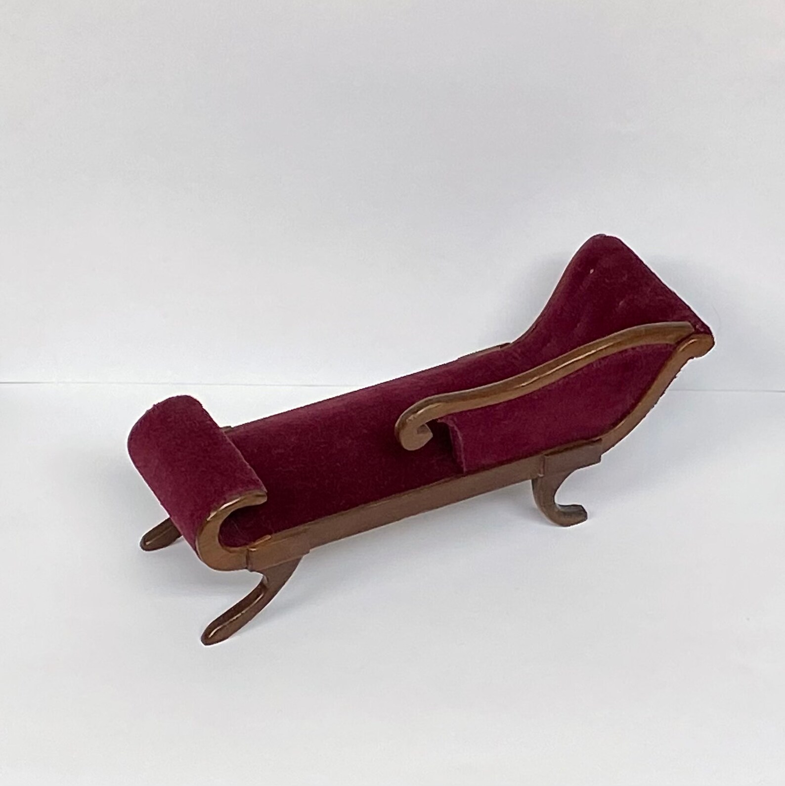 Sonia Messer Imports Burgundy Velvet Chaise Lounge 1 - Etsy UK