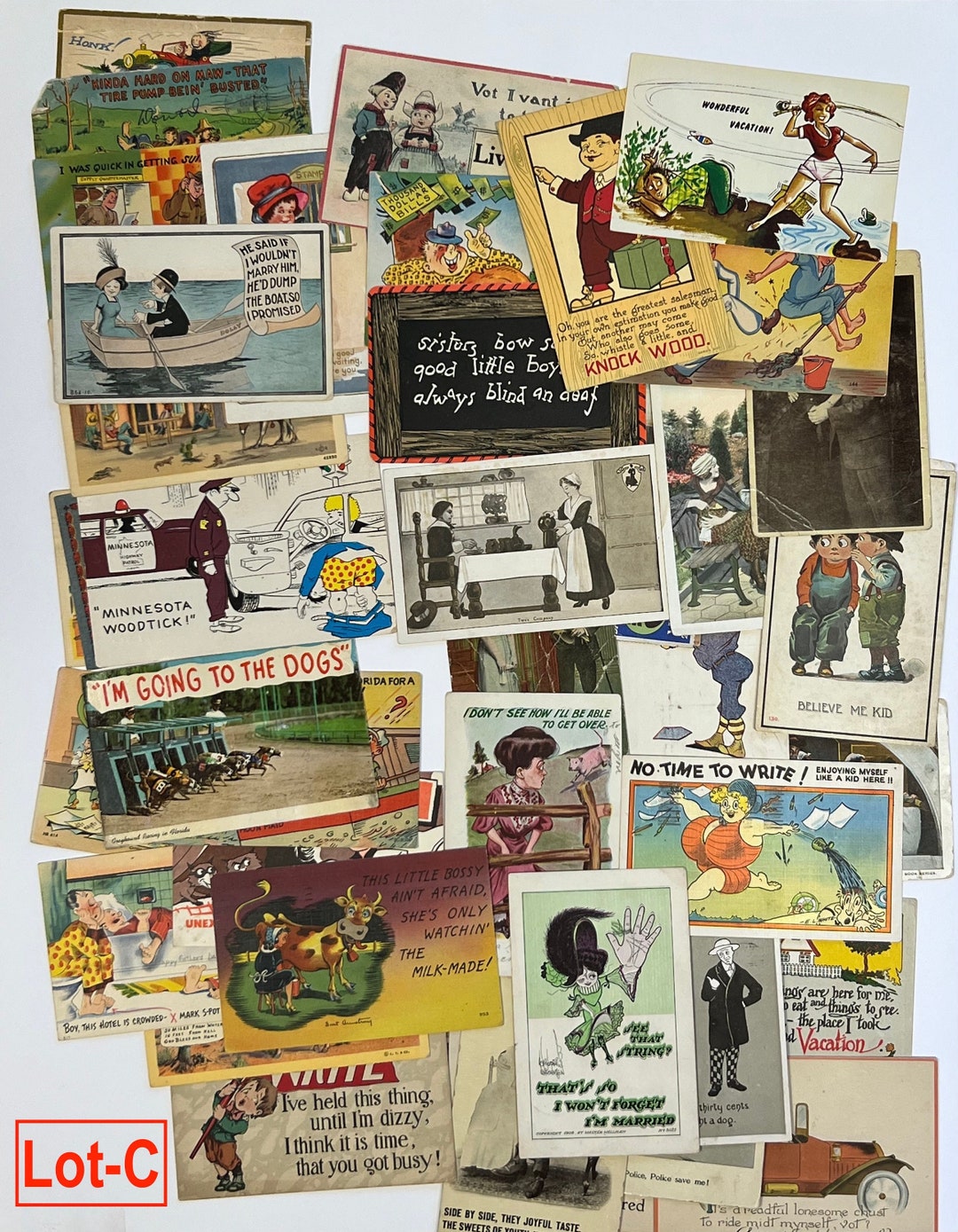 45 Vintage & Older Humorous Postcards Canceled Stamp Funny Comedic ...