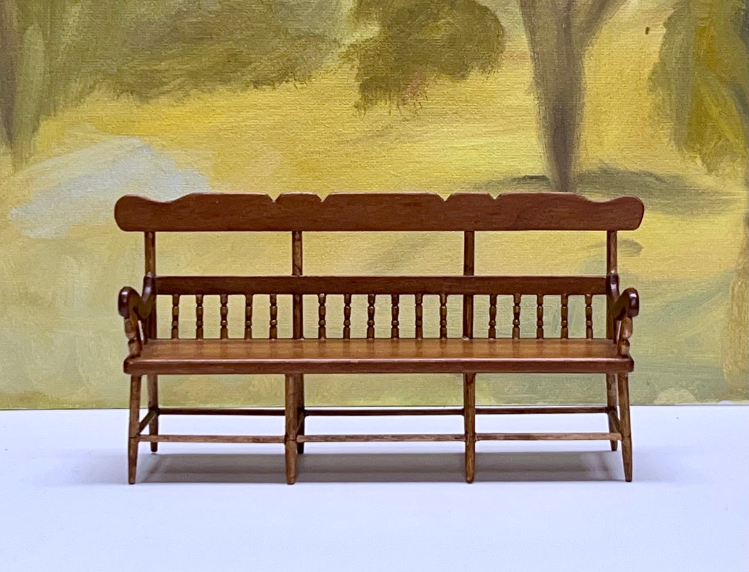 Dollhouse Miniature Colonial Deacon’s Bench - 1:12 Scale - Artist ...