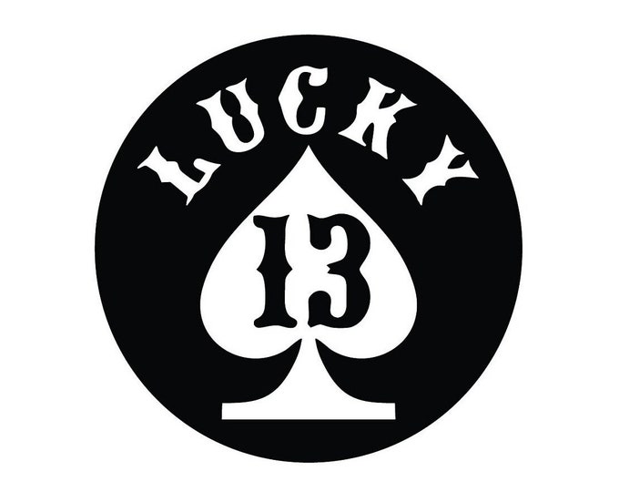 Lucky 13 Vinyl Sticker- Window, Laptop, Car Decal - Etsy