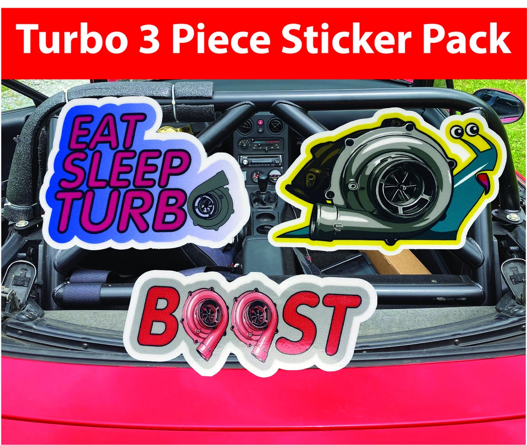 TURBO 3 Piece Sticker Pack- Glossy Vinyl, Laminated. FREE Shipping - Etsy