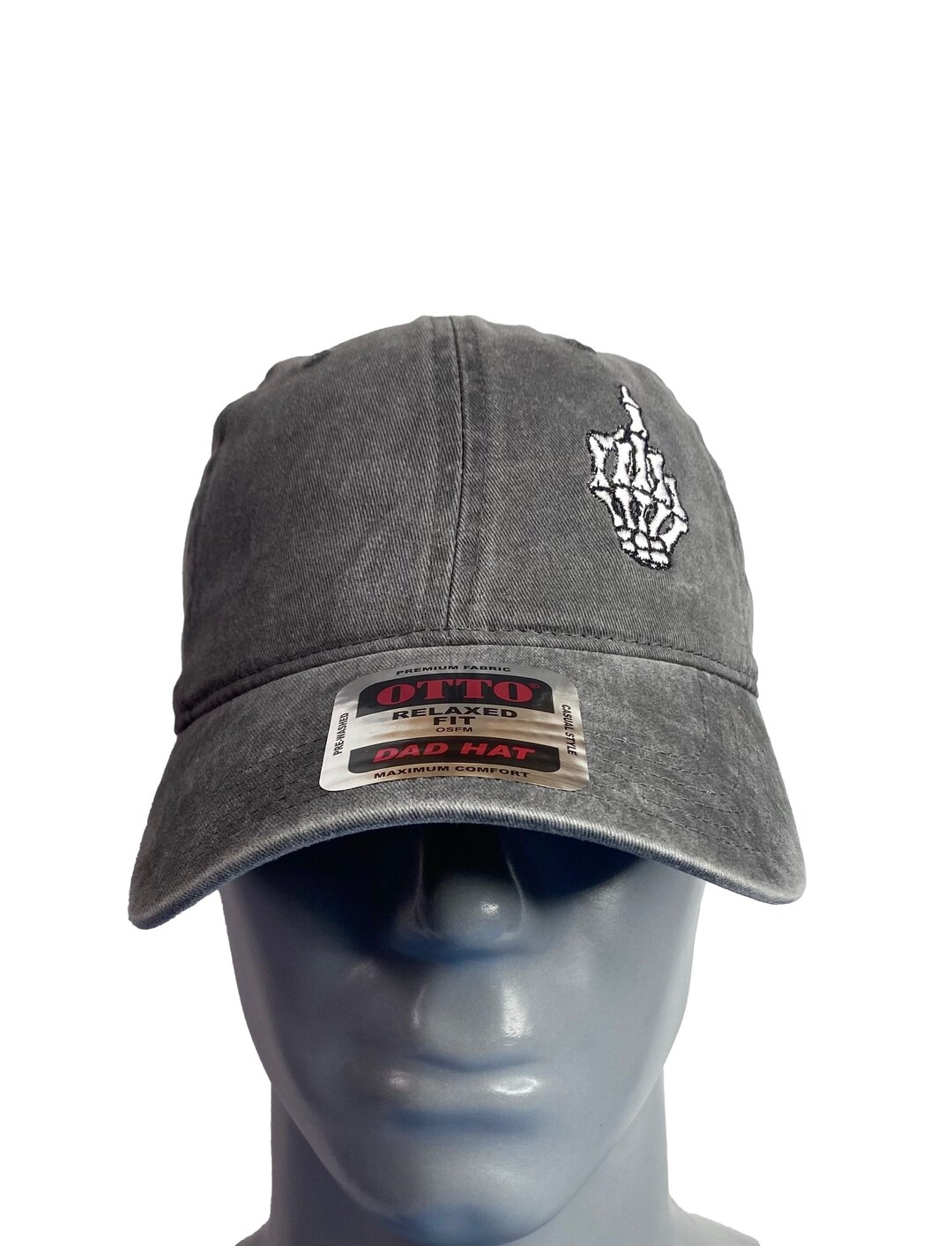 Skeleton Middle Finger, F You Low Profile Embroidered Hat, Dad Hat. - Etsy