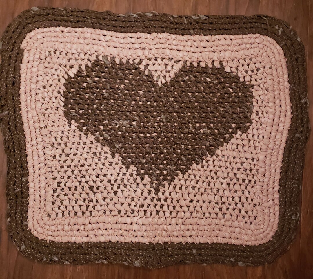 Primitive Amish Knot Tooth Rug With Heart - Etsy