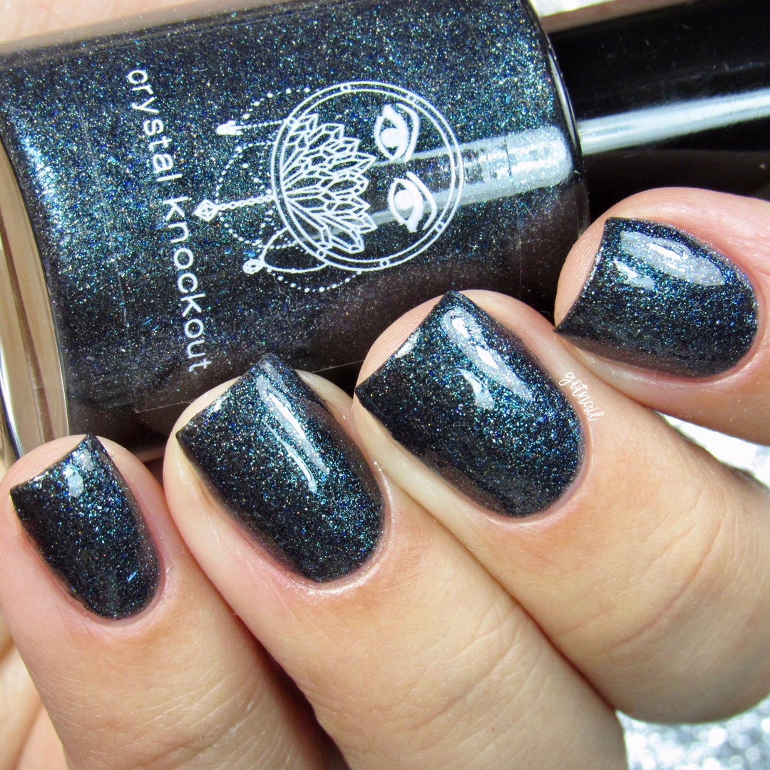 Navy Blue Sapphire Nail Polish - Vegan, Reduced Chemical - Crystal ...