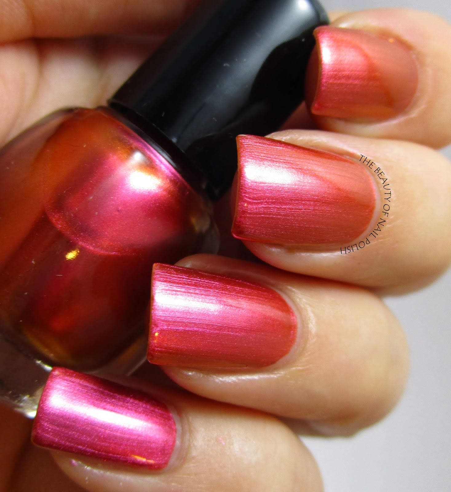 Pink Nail Polish Red Pink Orange Multi Chrome Lacquer | Etsy