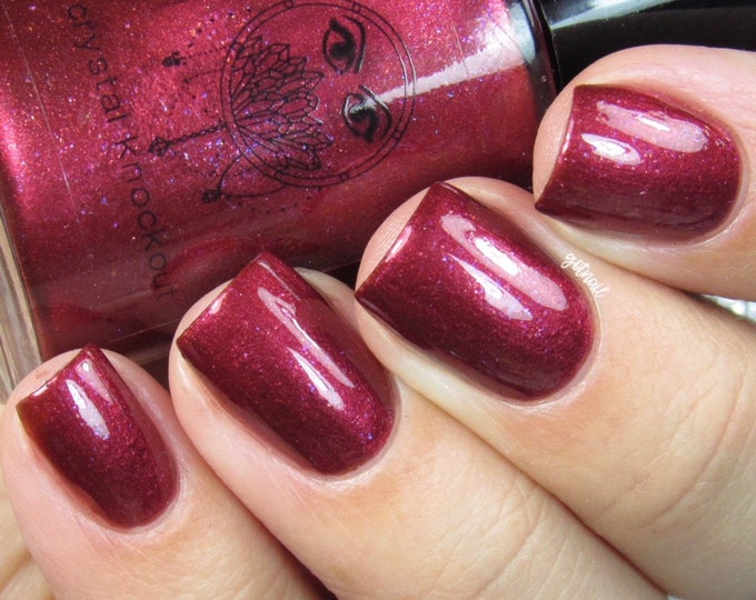 Ruby Red Nail Polish - Vegan, Reduced Chemical - Crystal Knockout ...