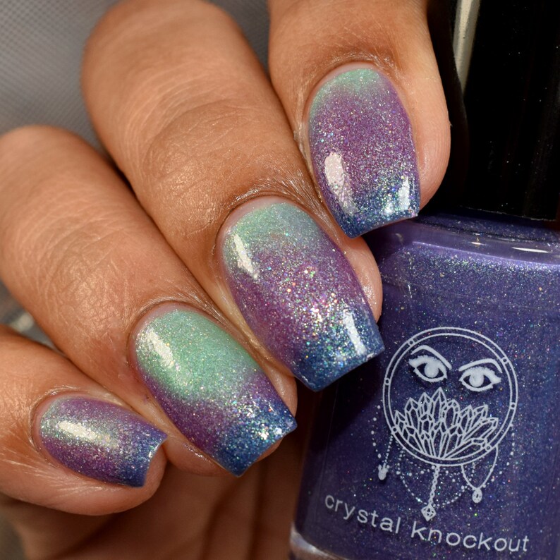Aqua to Purple to Blue Thermal Color Changing Nail Polish | Etsy