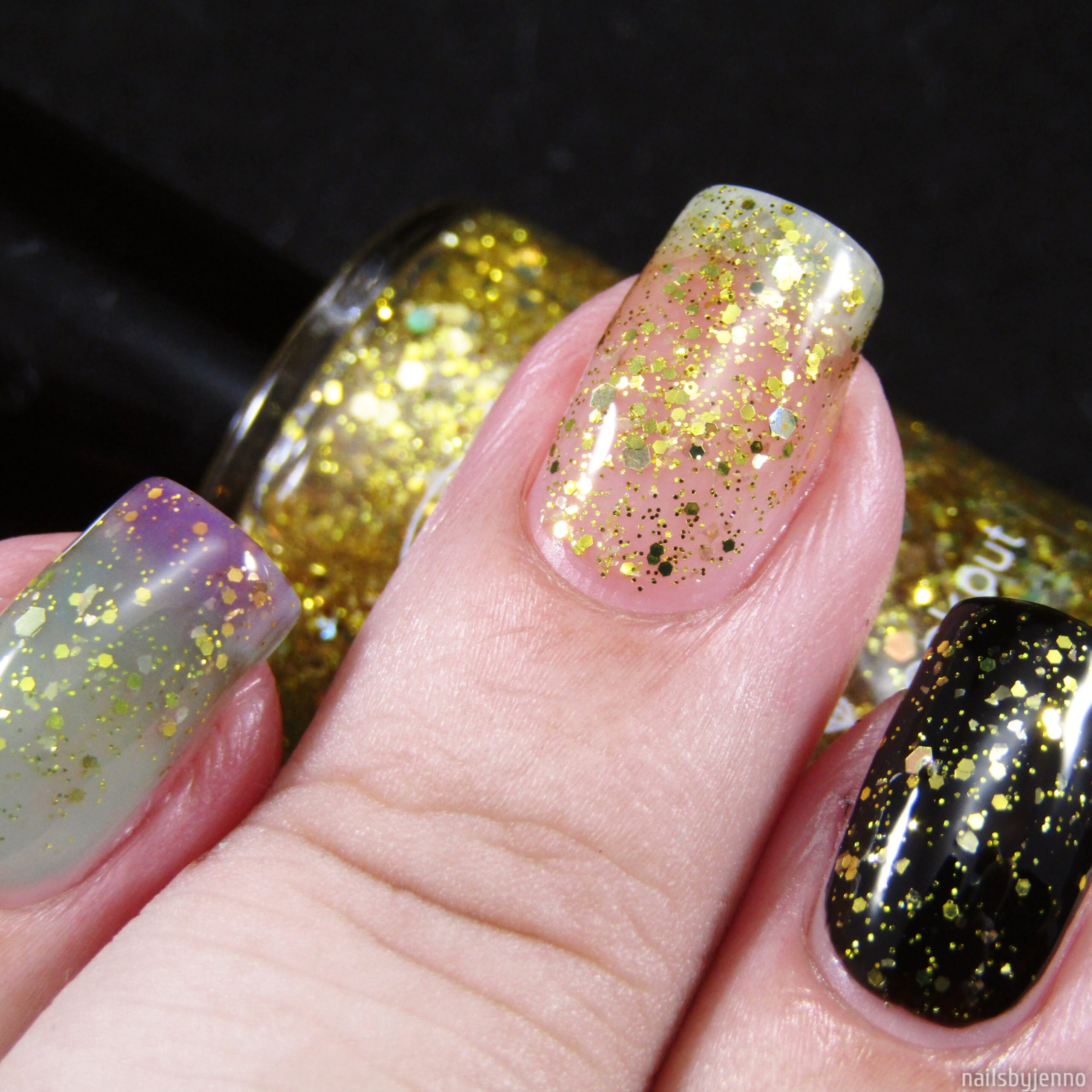 Metallic Gold Nail Polish With Glitter