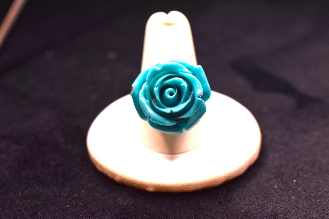 Blue Rose Wire Wrapped Ring - Etsy