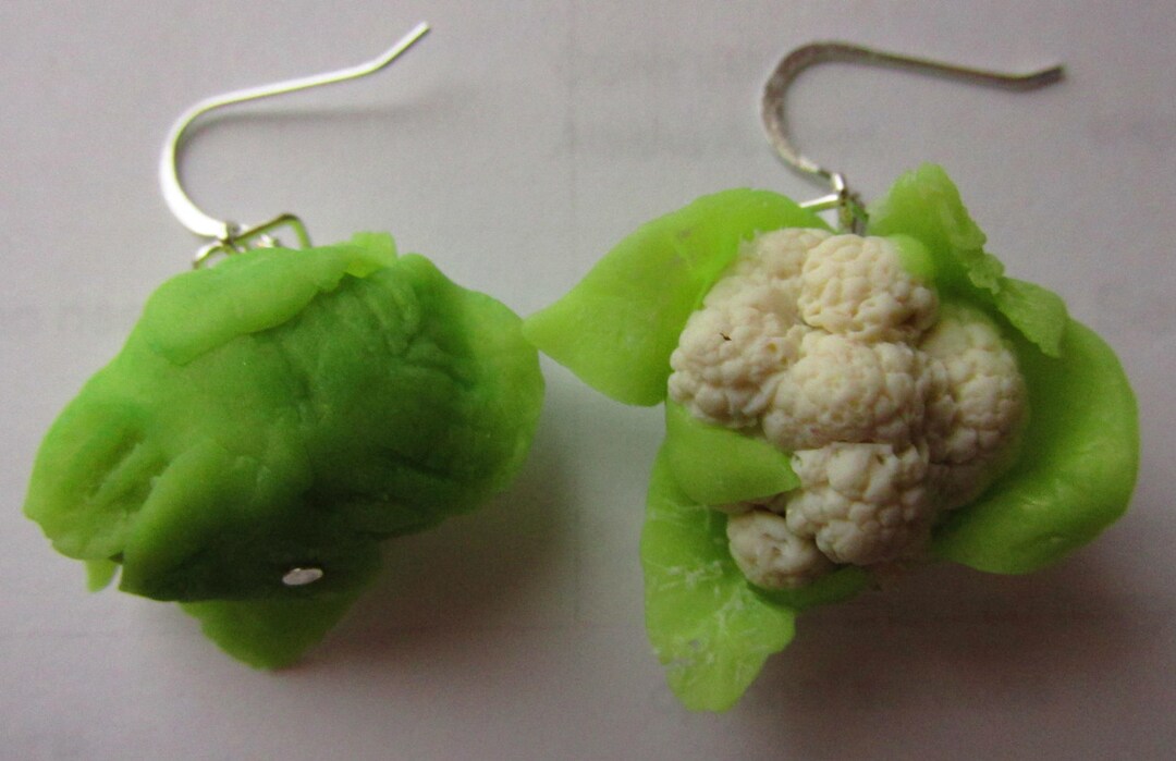 Cauliflower Earrings Fake Food Jewelry Food Earrings - Etsy