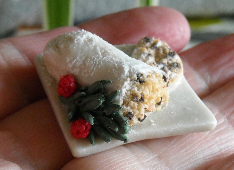German Christmas Stollen Bread Necklace, Polymer Clay 1:12 Miniature ...