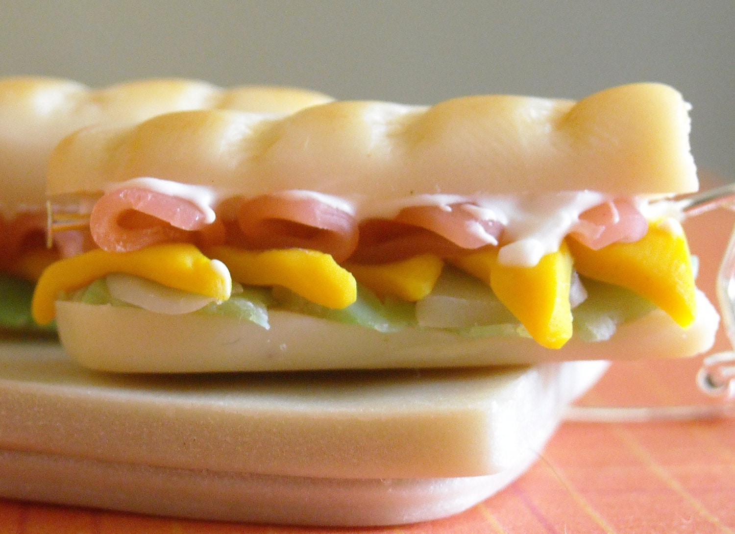 Ham and Cheese on Baguette, Sandwich Earrings, Fake Food Jewelry ...
