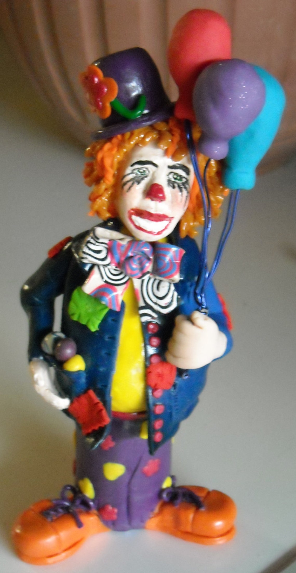 Clown Polymer Clay Sculpturefree Shipping Original OOAK - Etsy Canada