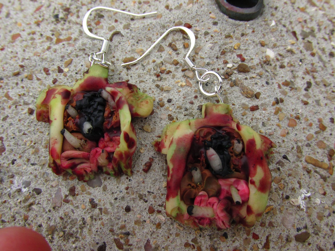Zombie Autopsy realistic Maggot Infested Earrings - Etsy