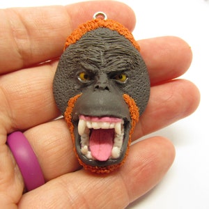 Realistic Great Ape Polymer Clay Orangutan Pendant Art | Etsy