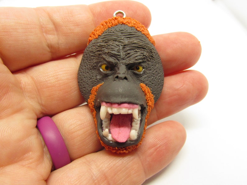 Realistic Great Ape Polymer Clay Orangutan Pendant Art - Etsy