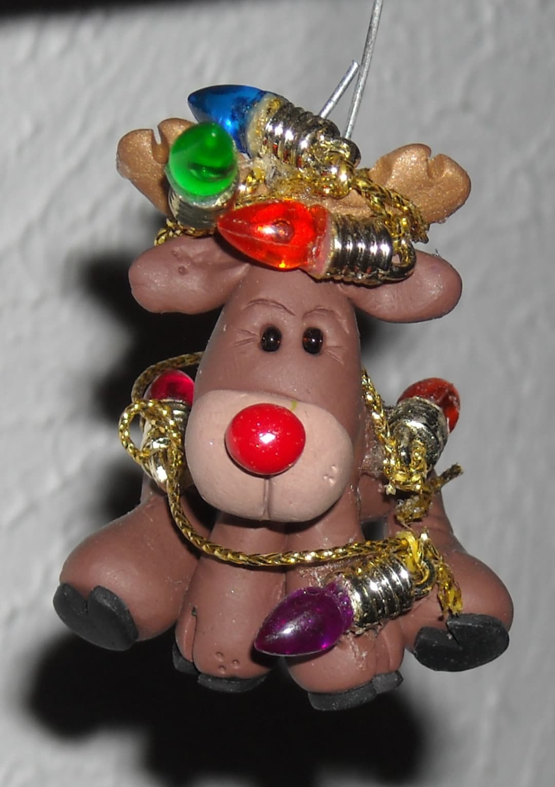 Handmade Rudolph Christmas Ornament: Polymer Clay Reindeer - Etsy