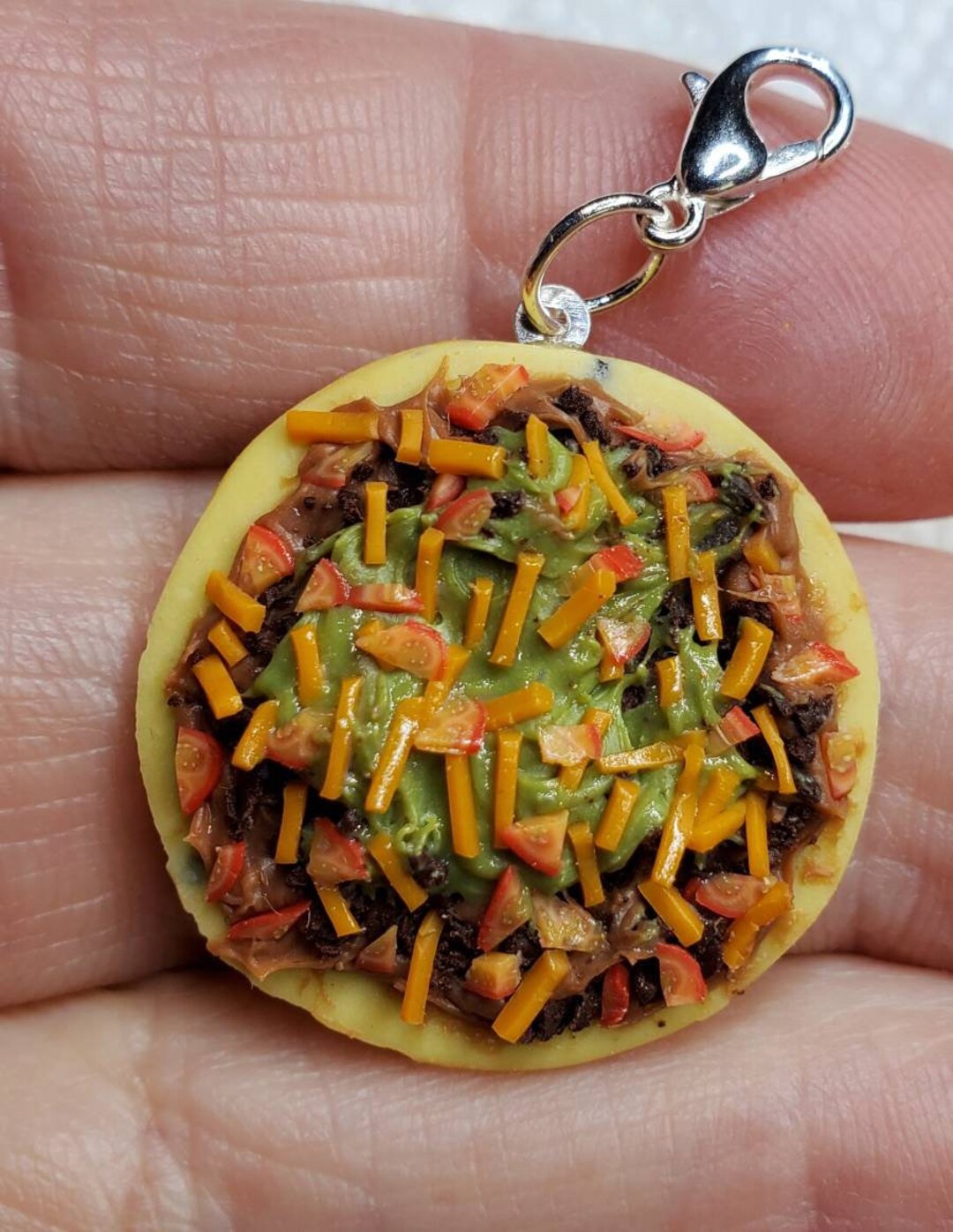 Tostada, Mexican Flat Taco- Necklace Charm, Pendant, Brooch, Taco Bell ...