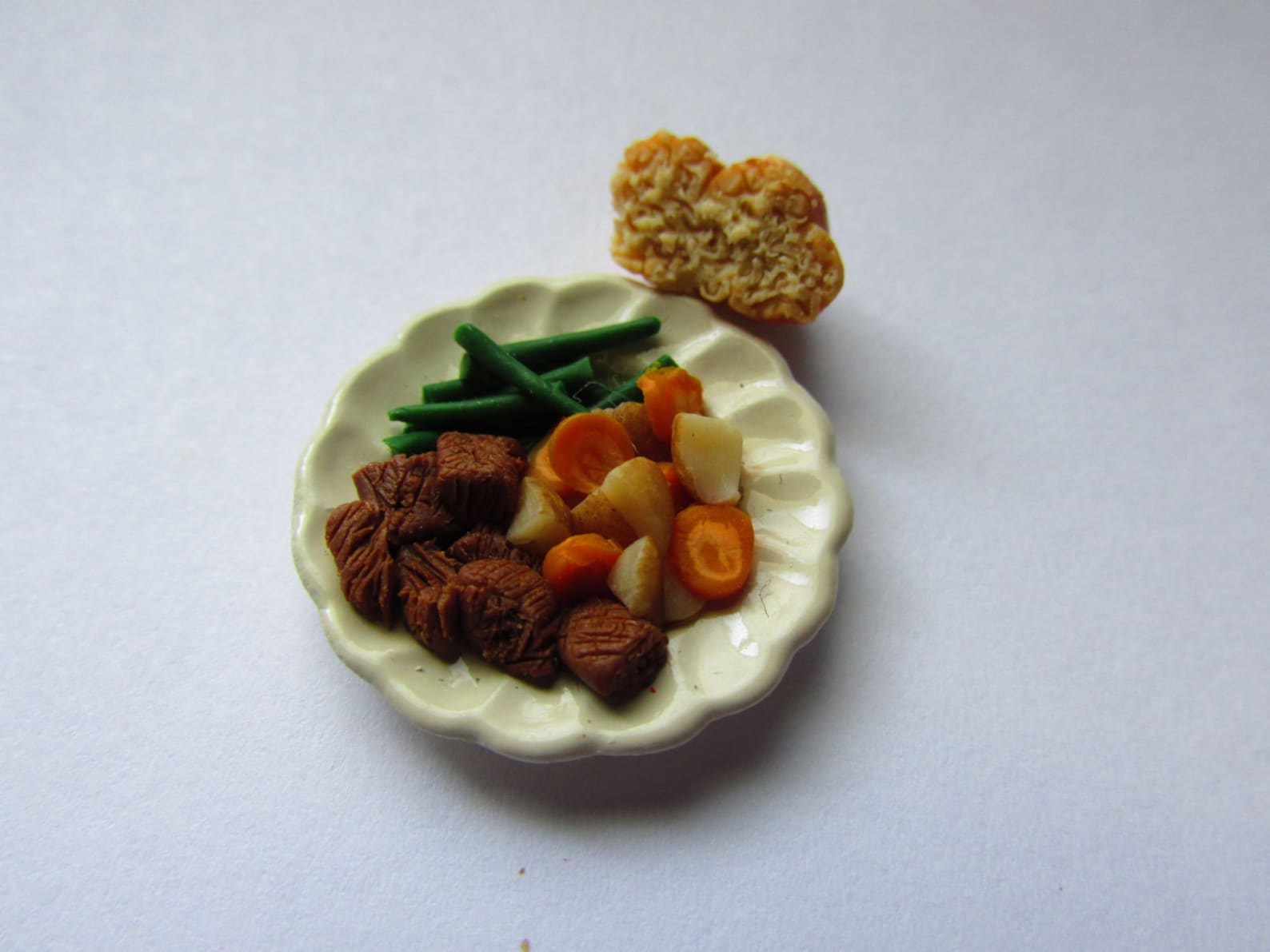 Beef Dinner With Vegetable Necklace Comfort Food Fake Food - Etsy