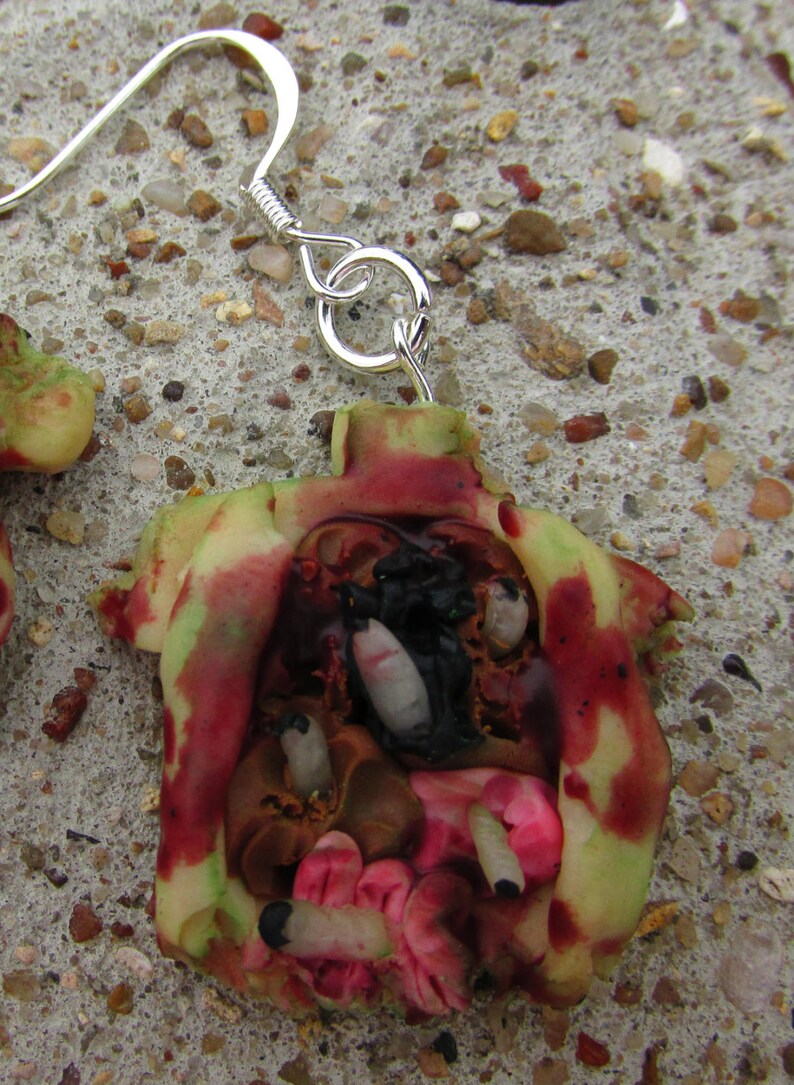 Zombie Autopsy realistic Maggot Infested Earrings - Etsy