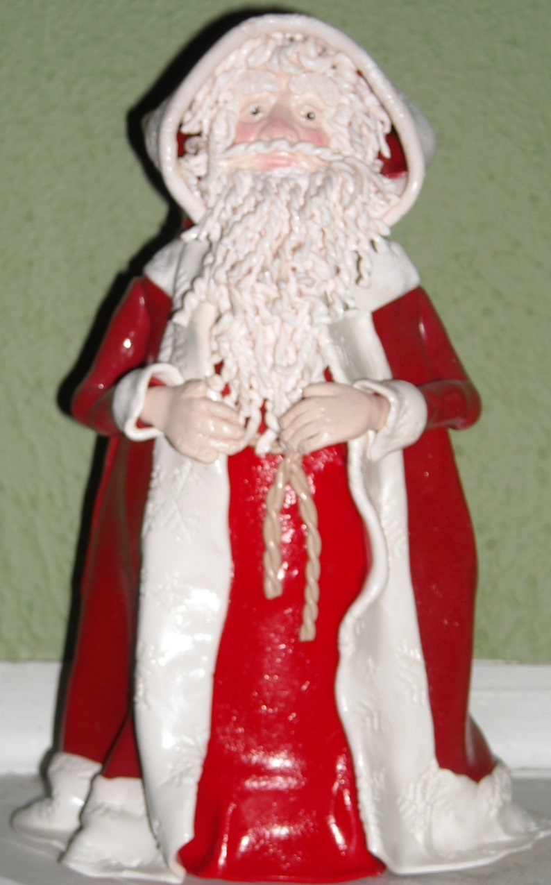 Traditional Santa Clause Hand Sculpted Polymer Clay Art - Etsy