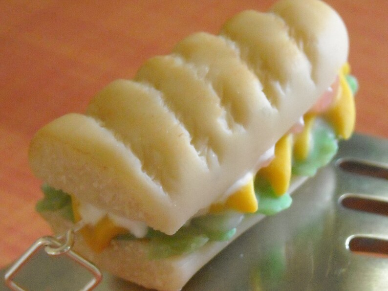 Ham and Cheese on Baguette, Sandwich Earrings, Fake Food Jewelry ...