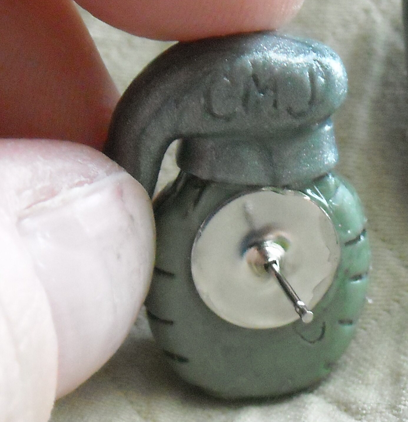 Hand Grenade Post Earrings Polymer Clay Army Green Gift - Etsy