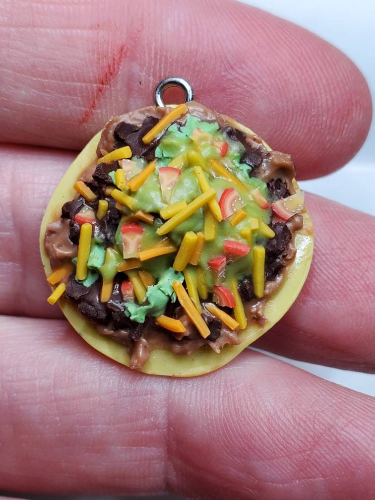 Tostada Mexican Flat Taco Necklace Charm Pendant Brooch | Etsy