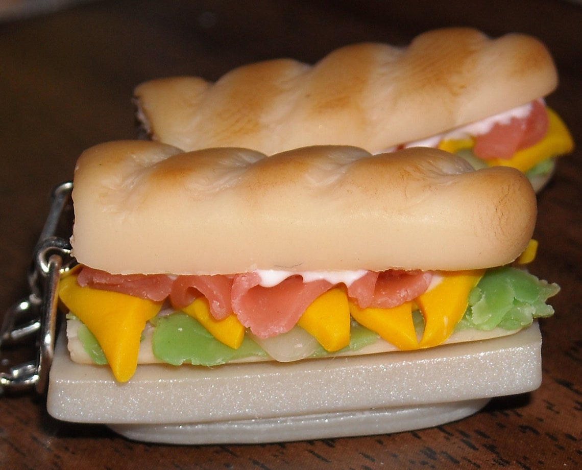 Ham and Cheese on Baguette, Sandwich Necklace, Fake Food Jewelry ...