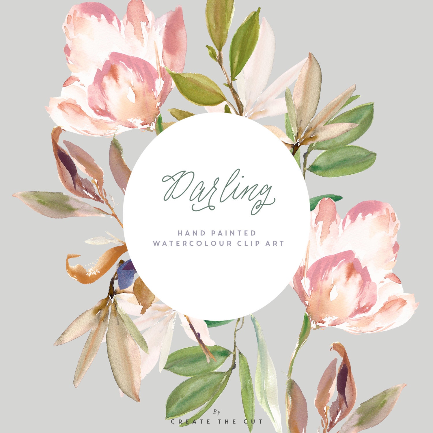 Watercolor Flower Clipart With Transparent Backgrounds PNG | Etsy