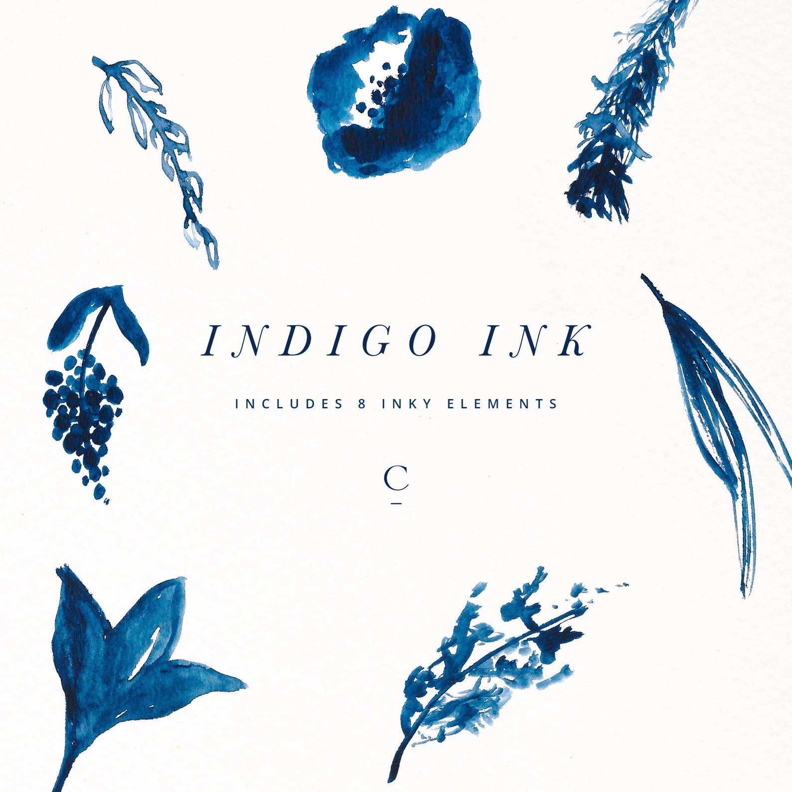 Indigo Ink Watercolour Hand-painted Clip Art Blue Hyacinth - Etsy