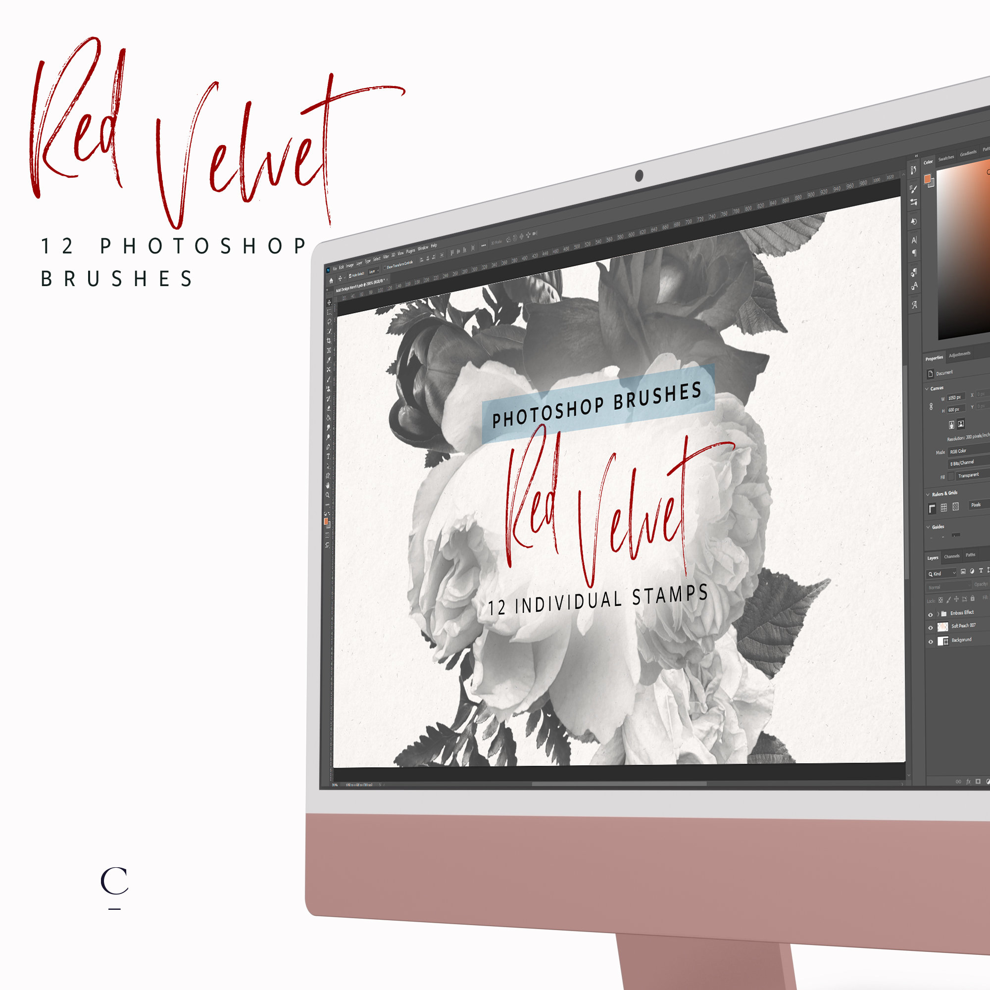 12 Floral Photoshop Brushes Photoshop Stamps Flower Stamps | Etsy