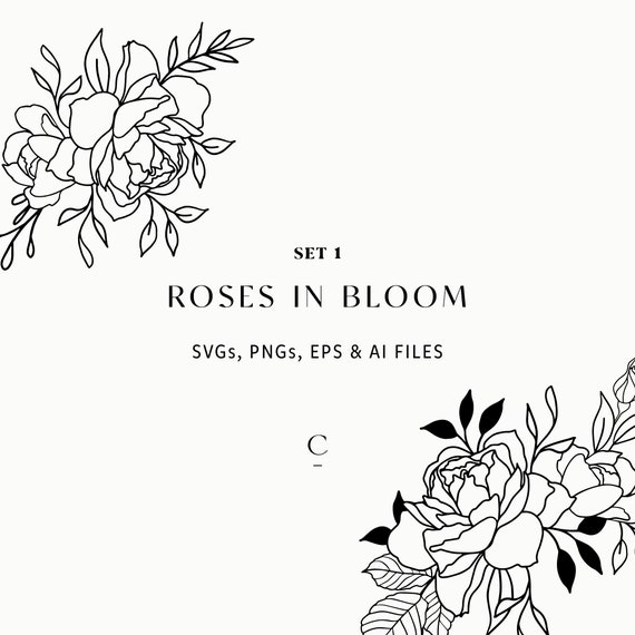 2 Rose Svg Flower Svg Commercial Use SVG Files for Cricut - Etsy UK