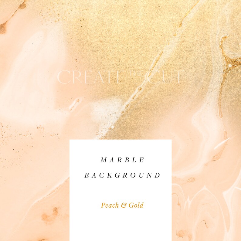 Peach & Gold Marble | Marble Background Digital Paper | 12" X 12 ...