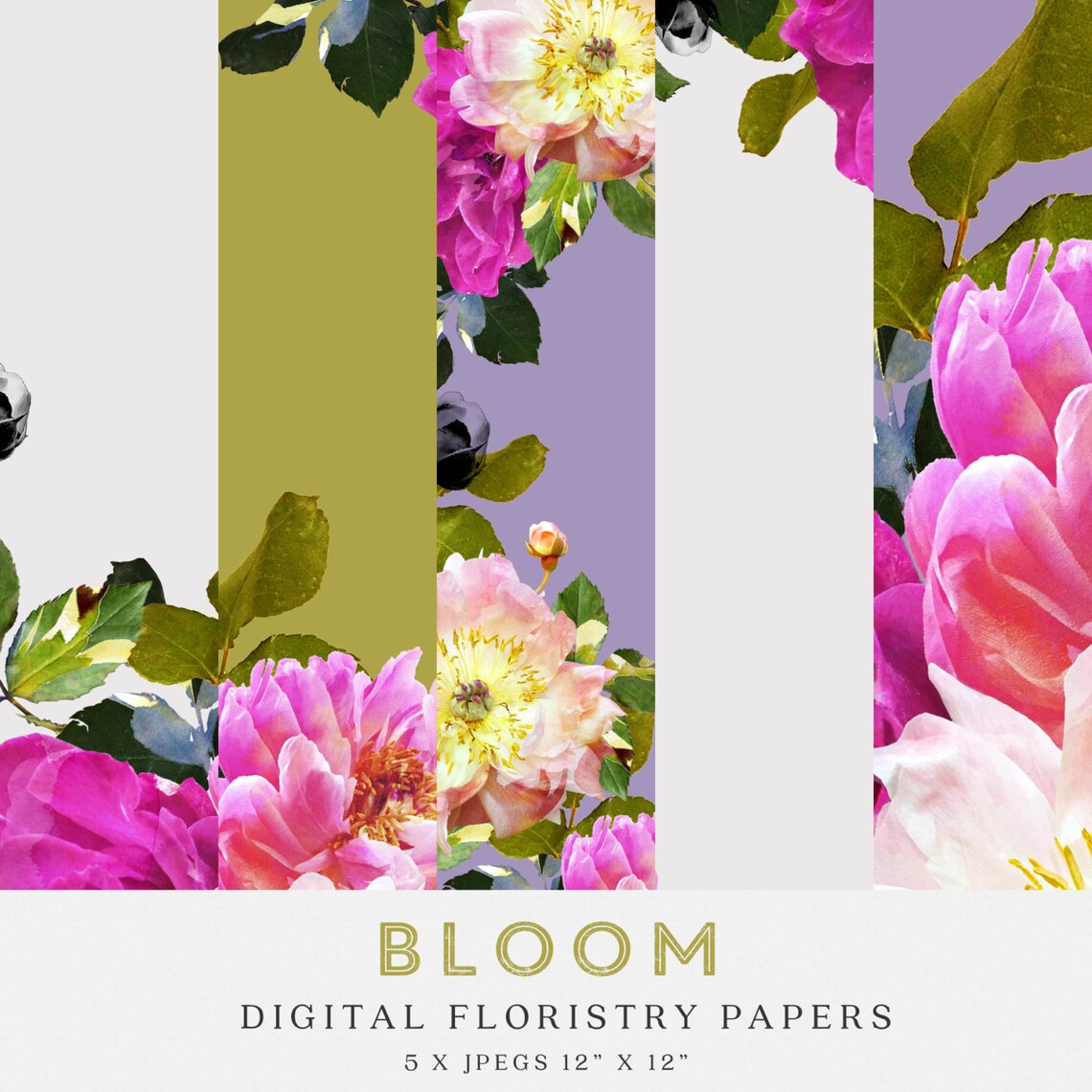 Bloom | Design Kit | Flower Watercolour Clip Art | Purple Clematis ...