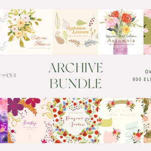 Archive Bundle, Watercolor Clip Art Bundle, Floral Clipart Bundle ...