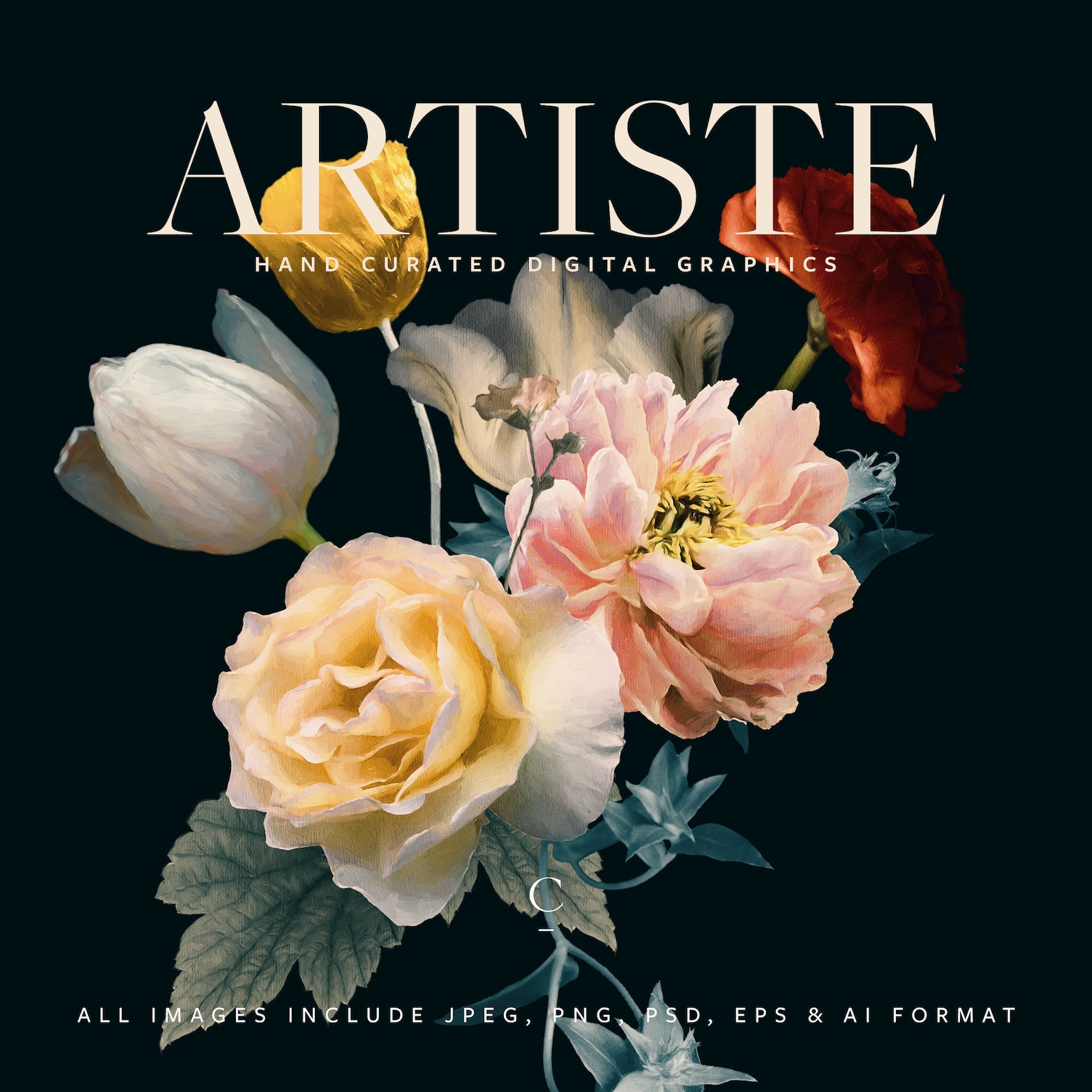 Real Flower Clip Art Floral Clipart Real Flower Vector - Etsy